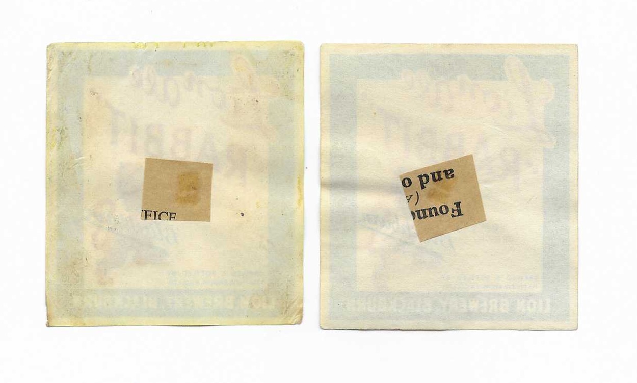 MATTHEW BROWN OF BLACKBURN – 2 DIFFERENT RABBIT LABELS – PRE CONTENTS ...