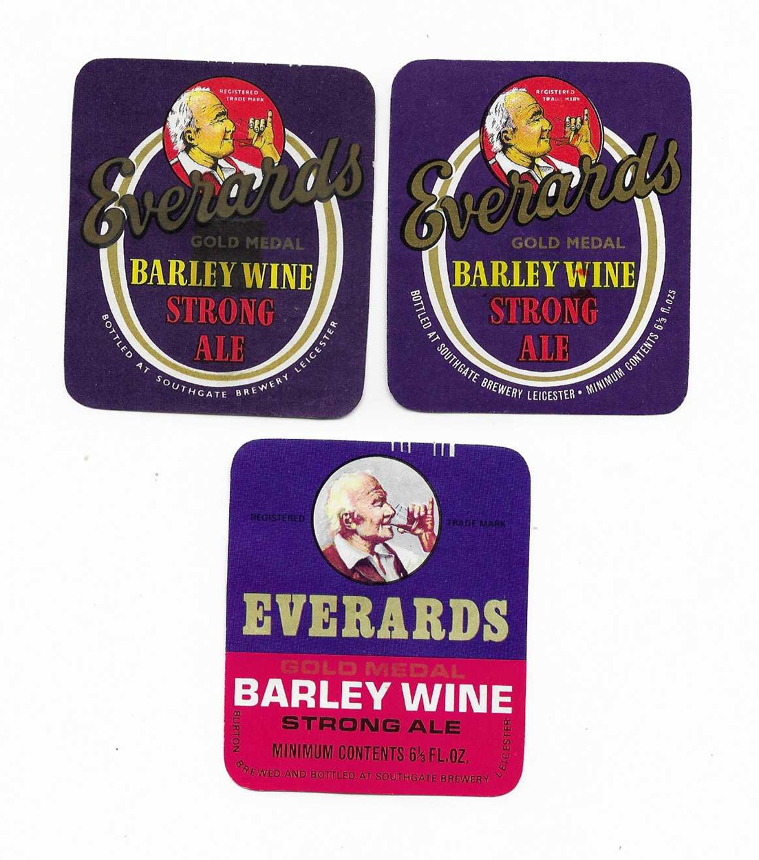 EVERARDS OF LEICESTER – 3 DIFFERENT – BARLEY WINE – SEE 2 PICS ...