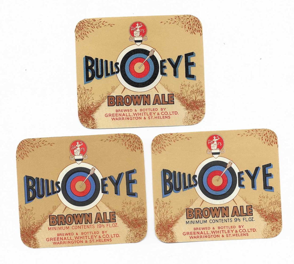GREENALL WHITLEY – BULLS EYE – 3 DIFFERENT – PRE – 9 2/3 , AND 19 1/3 ...