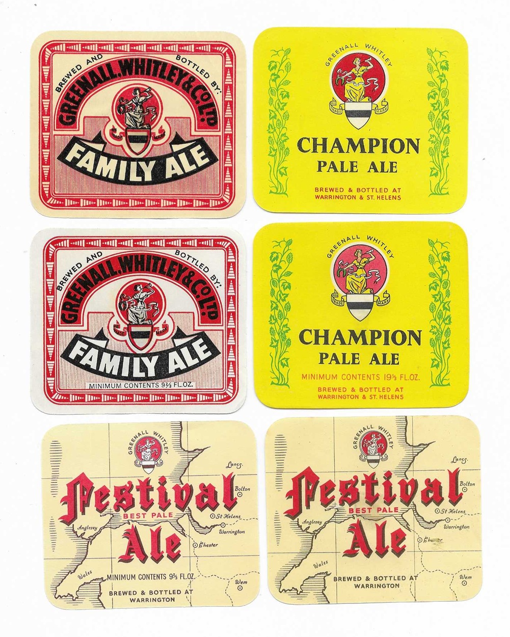 GREENALL WHITLEY 6 DIFFERENT – 3 PRE CONTENTS – 3 CONTENTS – SEE BOTH ...