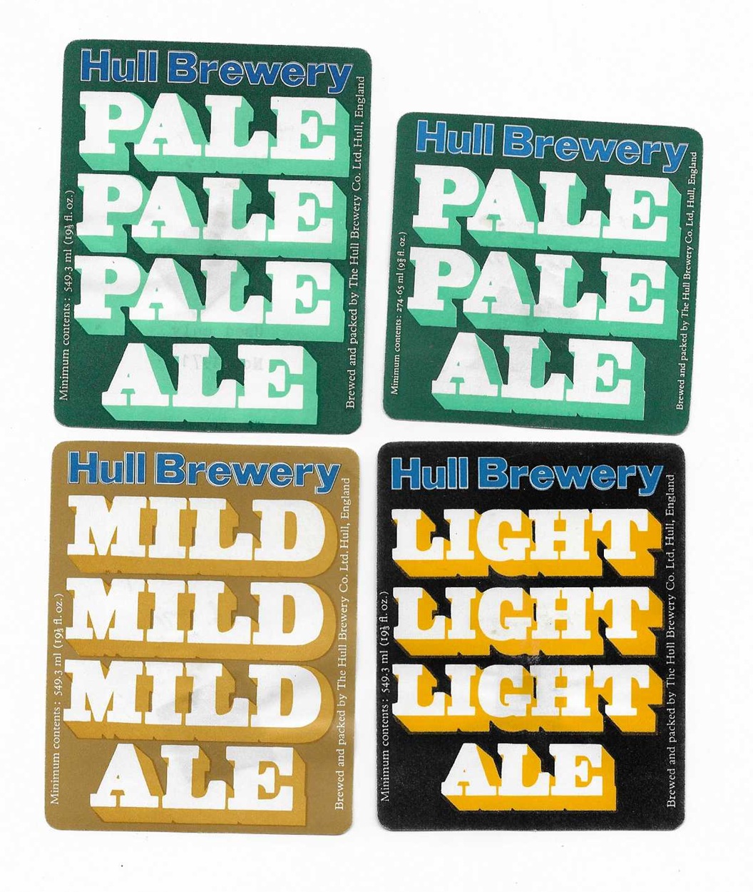 HULL BREWERY – 4 DIFFERENT SCARCE LABELS – SEE BOTH PICS – British Beer ...