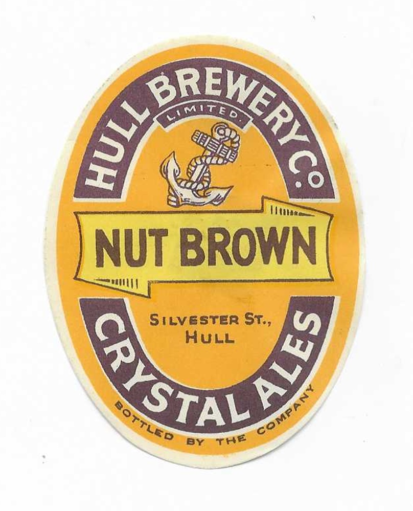 HULL BREWERY – NUT BROWN – OVAL PRE CONTENTS LABEL – SEE BOTH PICS ...
