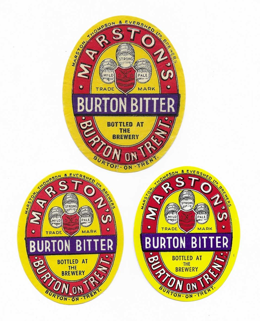 MARSTON THOMPSON EVERSHED – BURTON BITTER – SMALLS ARE MATT AND SHINY ...