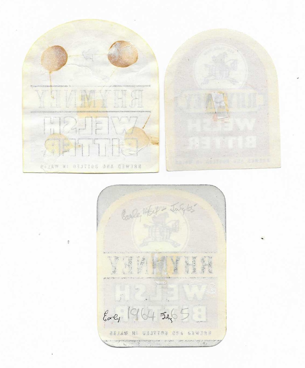 RHYMNEY TRIO OF PRE CONTENTS WELSH BITTER – SEE 2 PICS – British Beer ...