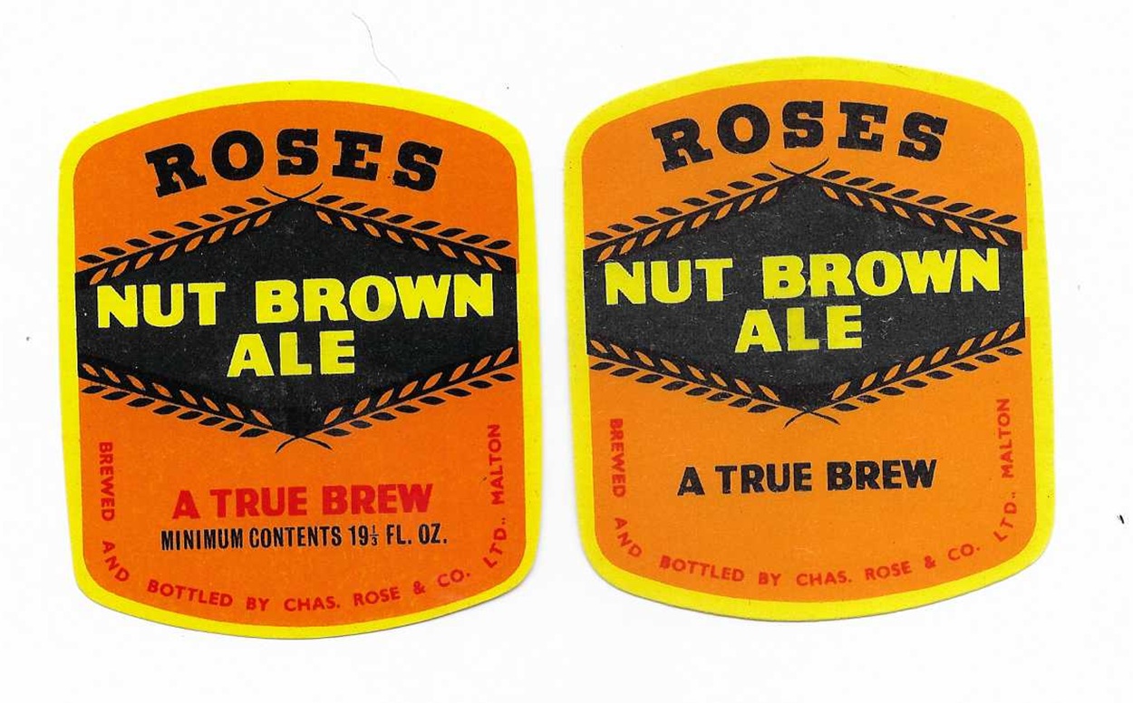 ROSE CHAS. OF MALTON – N.B.A. PAIR – SEE BOTH PICS – British Beer Labels