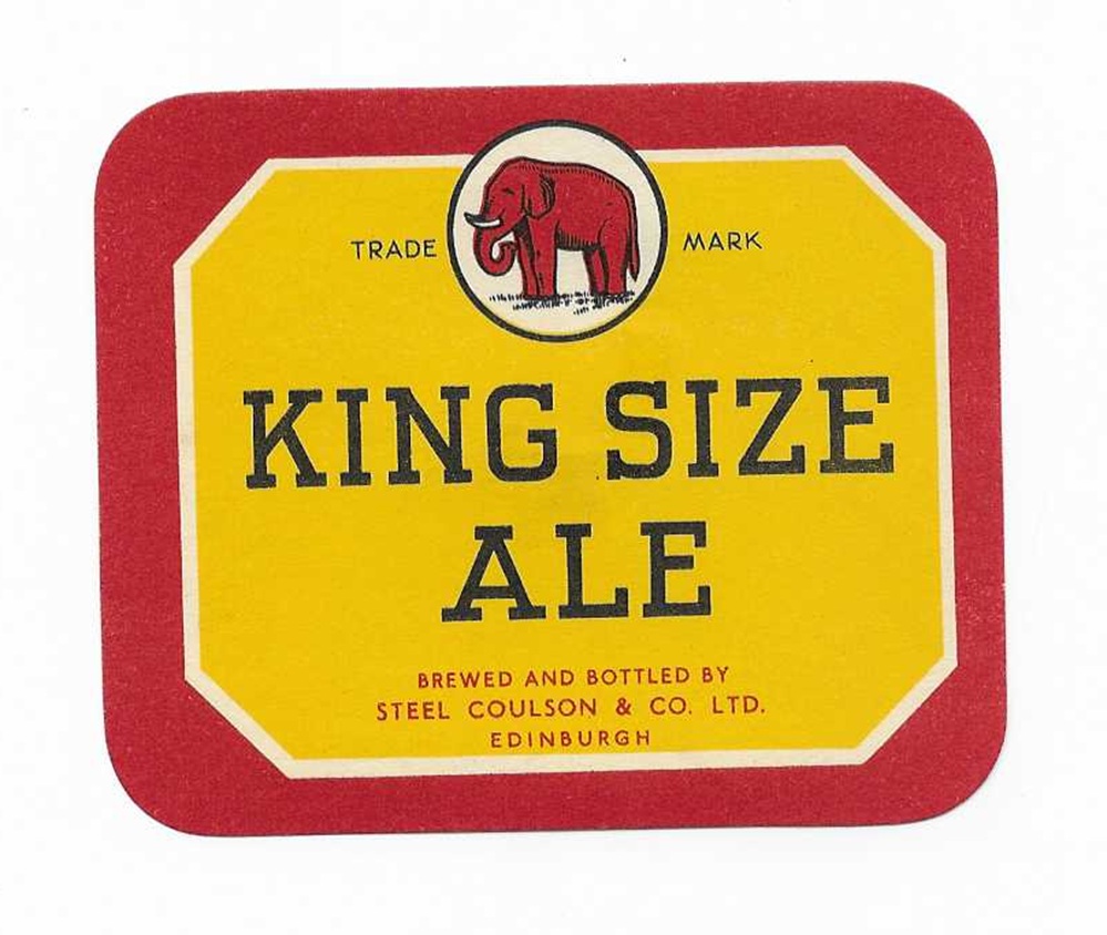 STEEL COULSON – KING SIZE ALE RECTANGLE – 2 PICS – British Beer Labels