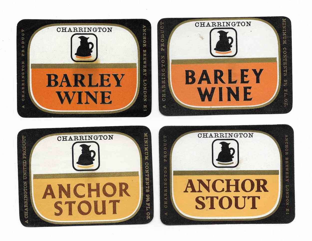 CHARRINGTON – TOBY ALE LABELS – BARLEY WINE AND ANCHOR STOUT – SEE BOTH ...