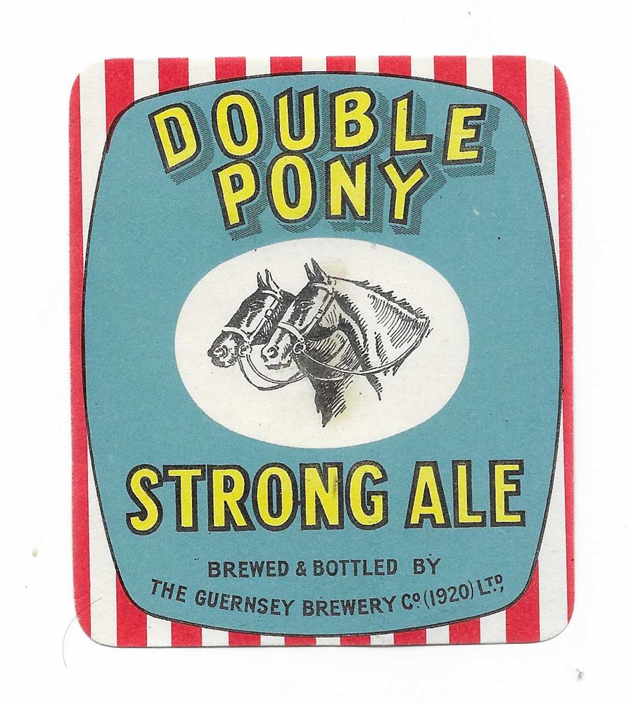 GUERNSEY BREWERY – DOUBLE PONY – SEE BOTH PICS – British Beer Labels