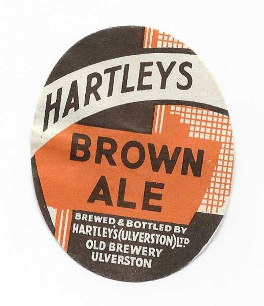 HARTLEYS BROWN ALE – OVAL – ULVERSTON – 62mm TALL – SEE 2 PICS ...