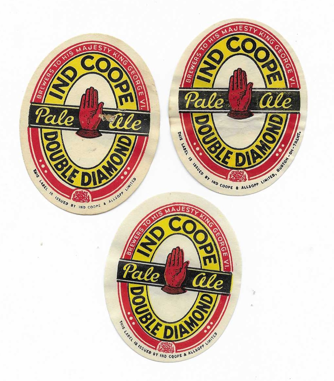 IND COOPE – KING GEORGE V – 3 DIFFERENT – DOUBLE DIAMOND – SEE BOTH ...