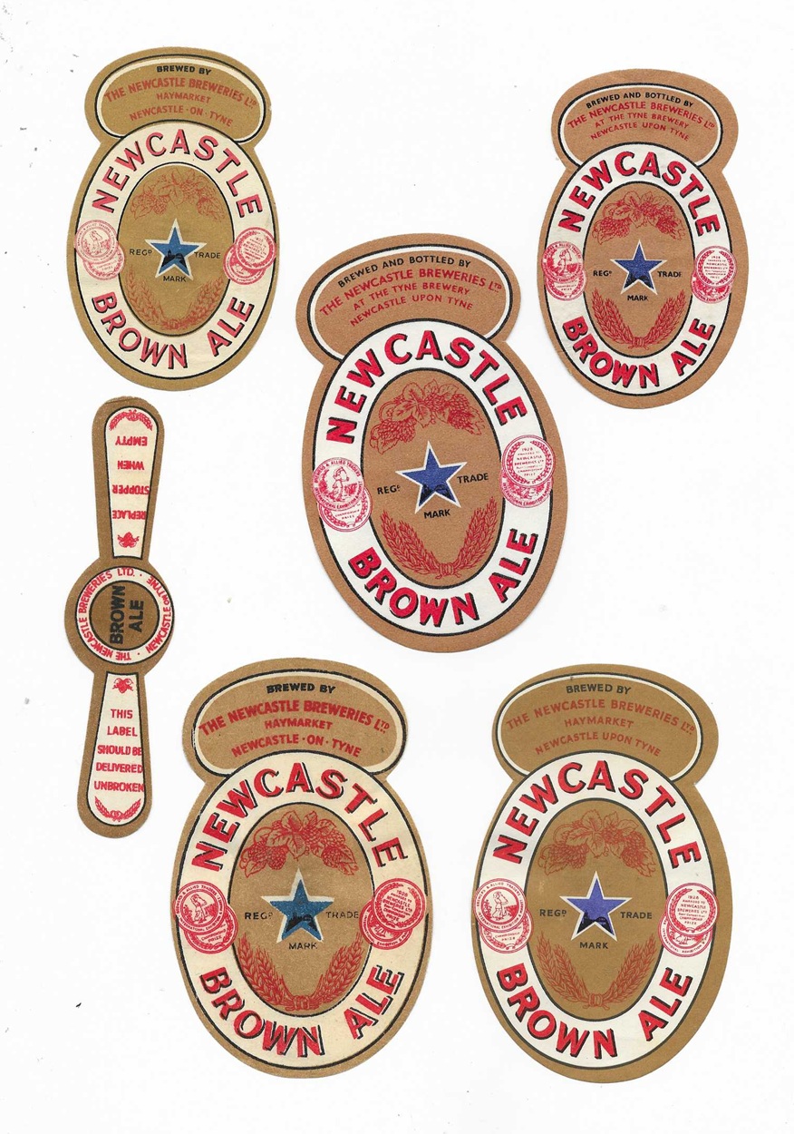 NEWCASTLE BREWERIES – NICE GROUP OF 6 DIFFERENT BROWN ALE LABELS – SEE ...