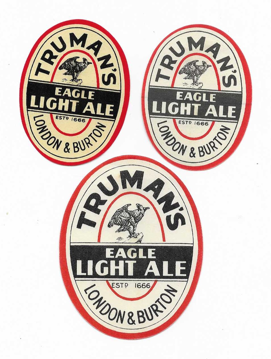 TRUMAN – EAGLE LIGHT ALE 3 DIFFERENT – SEE BOTH PICS – British Beer Labels
