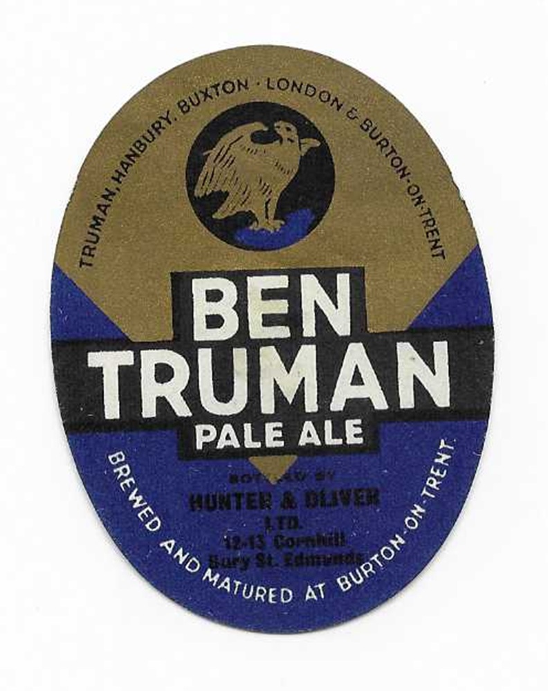 TRUMAN – PALE ALE – HUNTER & OLIVER OF BURY ST. EDMUNDS – 66mm TALL ...