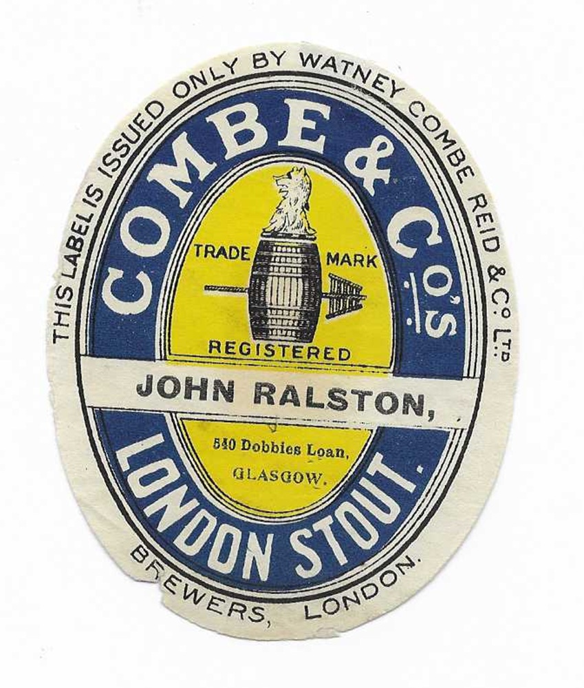WATNEY COMBE REID – JOHN RELTON OF GLASGOW – FAIR ONLY – V. SCARCE ...