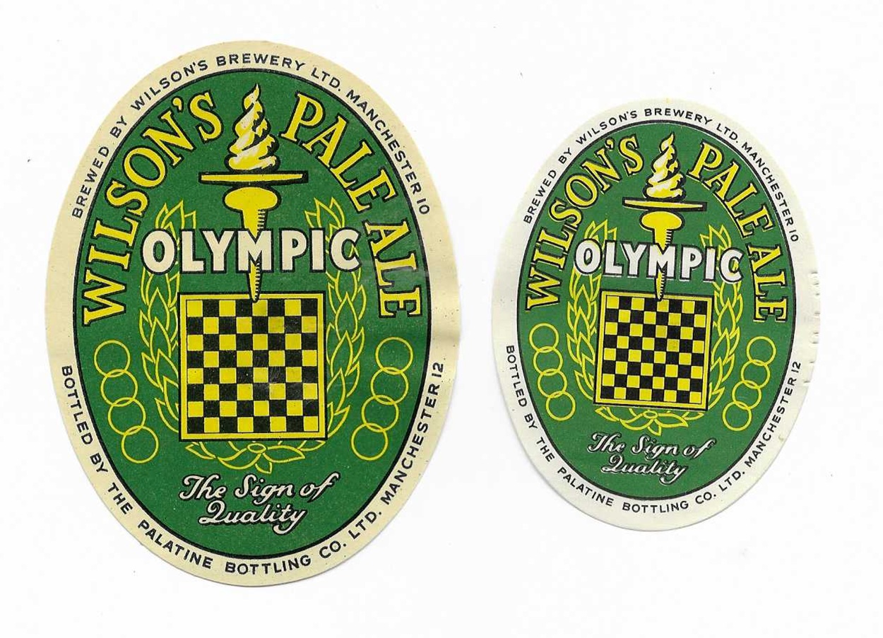 WILSONS OF MANCHESTER – PAIR OF PALATINE PALE ALE – SEE BOTH PICS ...