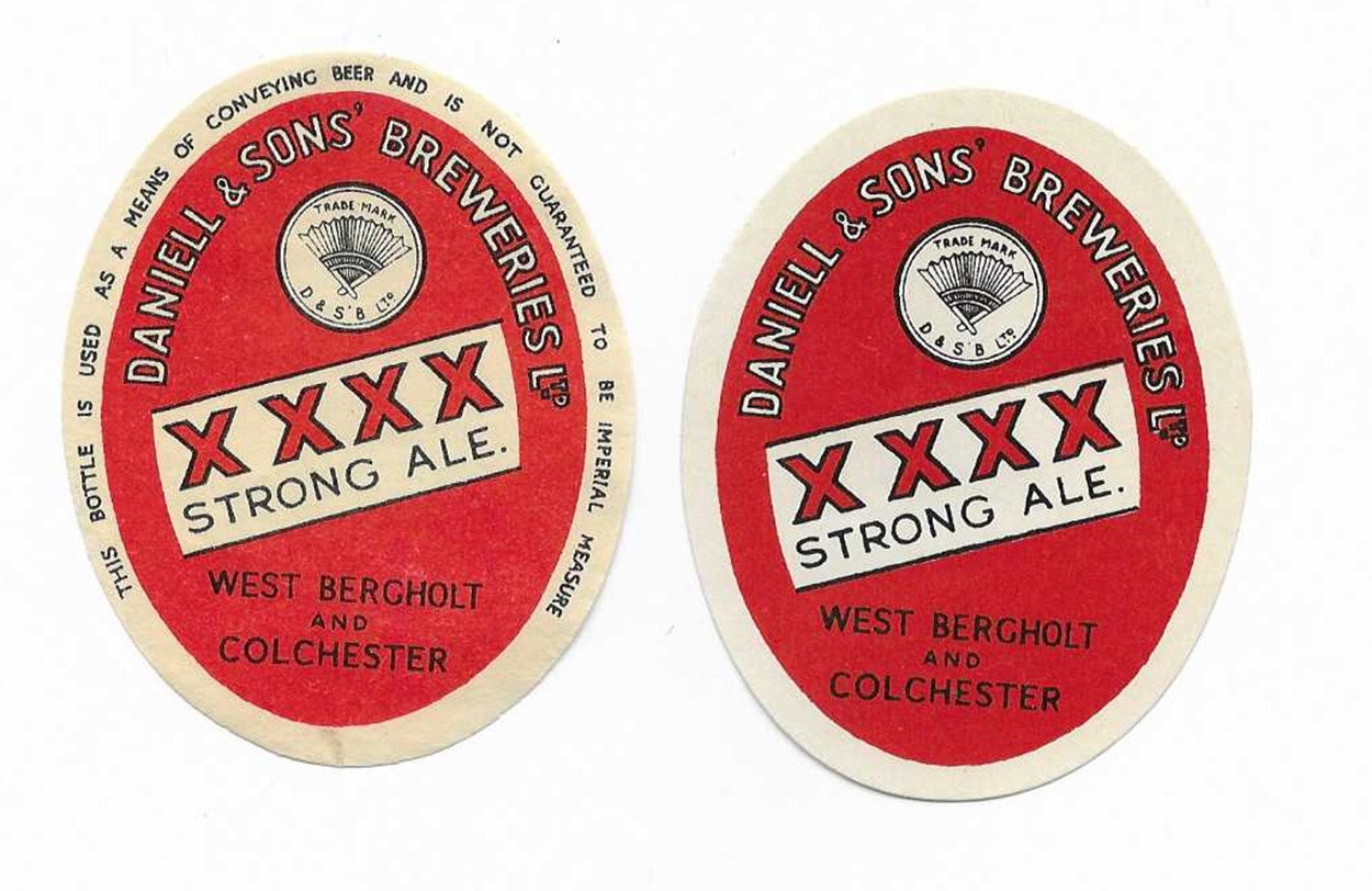 DANIELL & SONS – 2 DIFFERENT XXXX STRONG ALE LABELS – British Beer Labels