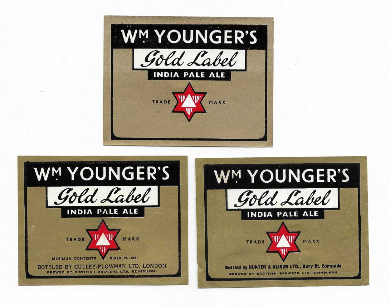 Wm. YOUNGER – GOLD LABEL RECTANGLE TRIO – SEE BOTH PICS – British Beer ...