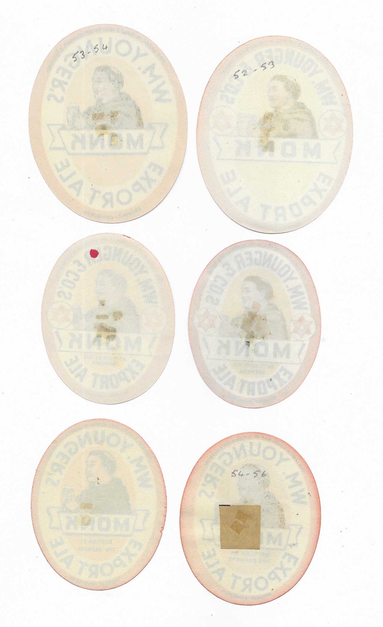 Wm. YOUNGER 6 DIFFERENT MONK ALE LABELS – CHECK WORDING – 1950’S LABELS ...