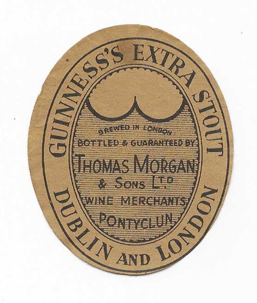 GUINNESS – ( RARE ) – THOMAS MORGAN OF PONTYCLUN – 68mm TALL – SEE BOTH ...