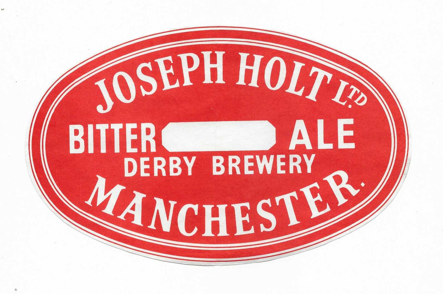 JOSEPH HOLT – BARREL / CASK LABEL – 175mm LONG – HAS CENTRE CREASE ...