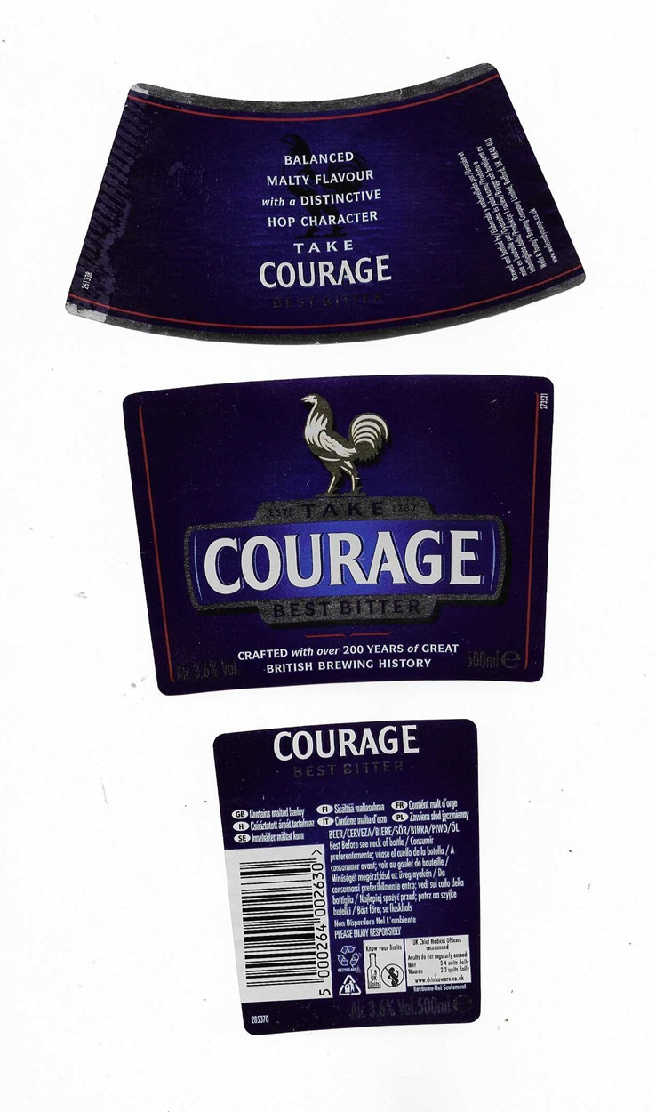 COURAGE – BEST BITTER ( A ) – USED – SOAKED OFF BOTTLE – British Beer ...