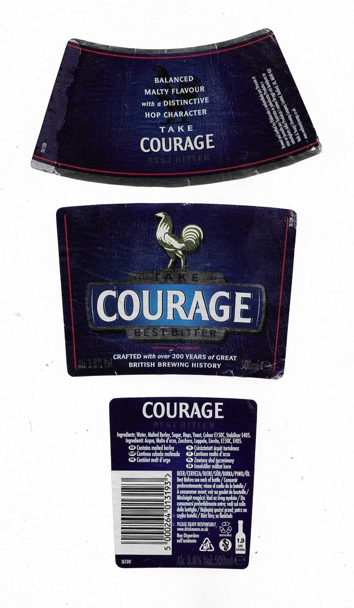 COURAGE – BEST BITTER ( B ) – USED – DIFFERENT BACK – British Beer Labels